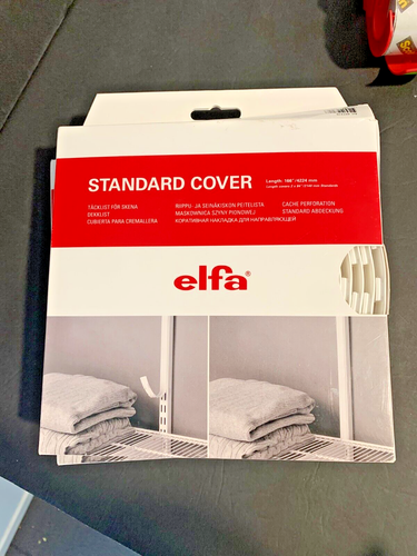Elfa Standard Wall bar Cover 166"Length In White | eBay