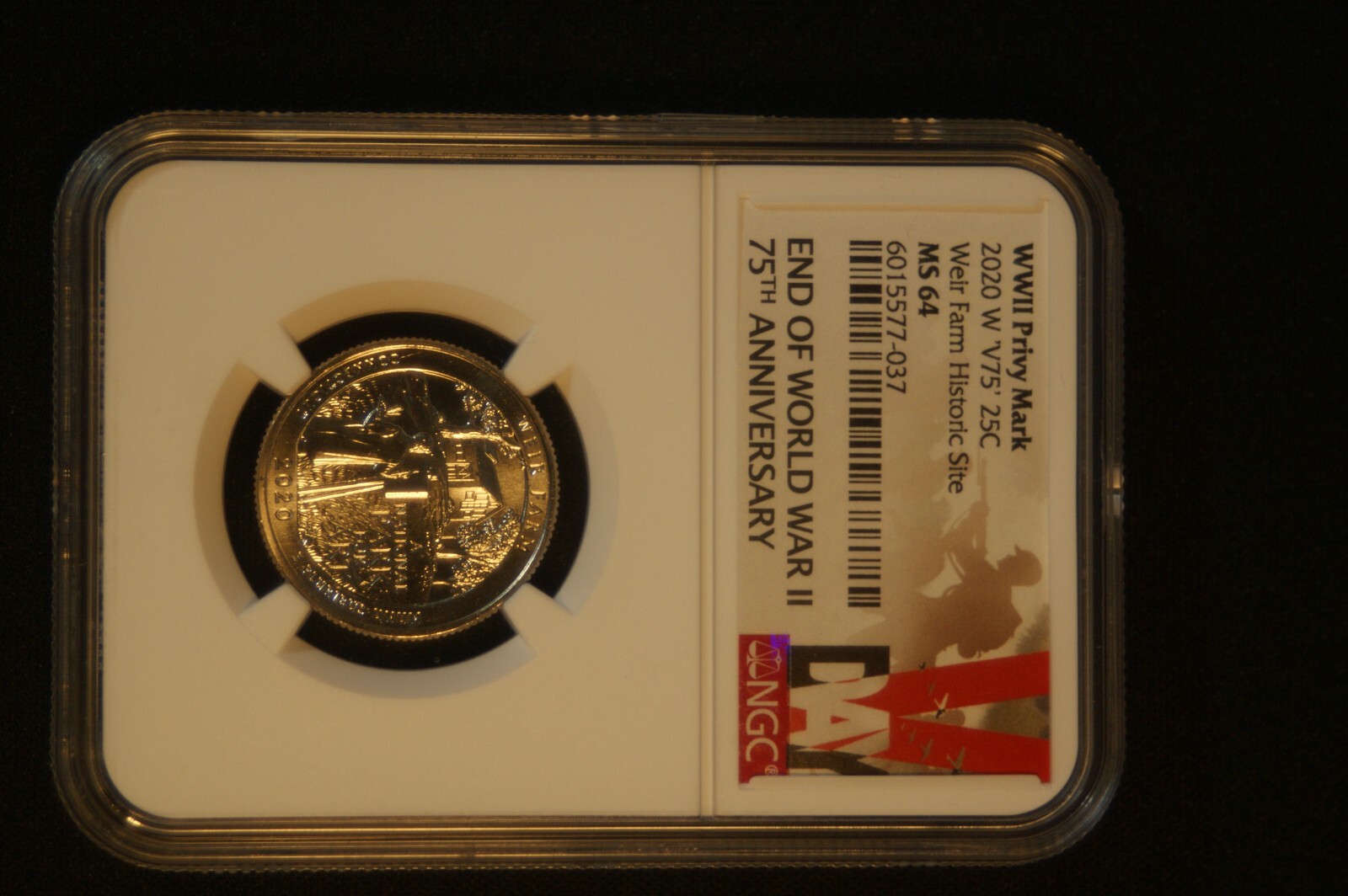 BEAUTIFUL NGC 2020-W V75 WEIR FARM WITH WWII PRIVY MARK MS64, WITH V ...