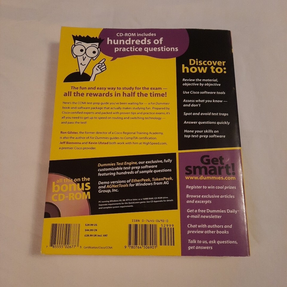 CCNA FOR DUMMIES By Ron Gilster & Jeff Bienvenu *Excellent Condition ...