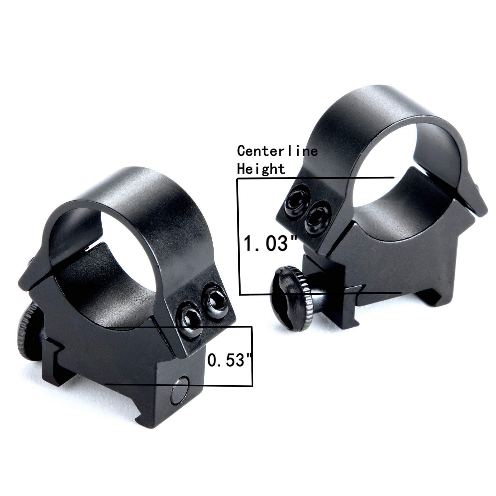 1 Inch Rifle Scope Rings Mount Middle Profile Scope Mount fit Picatinny ...