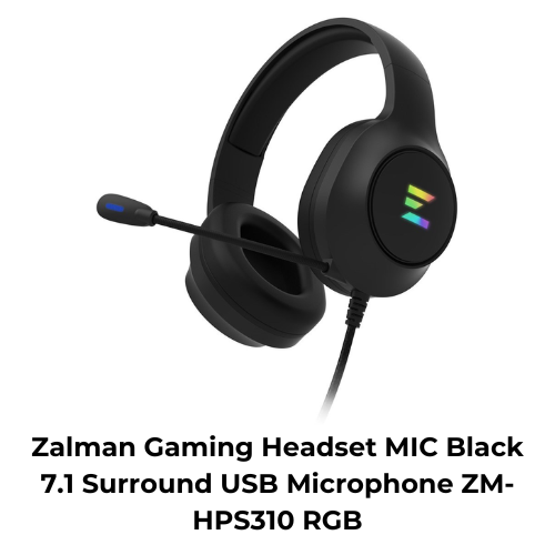 Zalman Gaming Headset MIC Black 7.1 Surround USB Microphone ZM-HPS310 ...