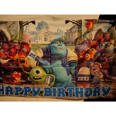 Monster University MU Happy birthday photo backdrop banner NEW | eBay