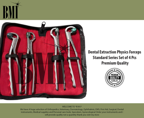 Dental Extraction Physics Forceps Standard Series Set of 4 Pcs with 40 ...