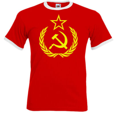 Hammer & Sickle Mens Russian Communism T-Shirt Logo Russia USSR Soviet ...