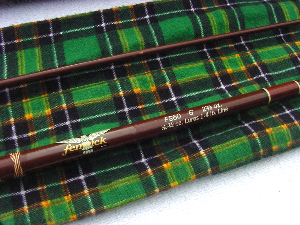 Old Fenwick FS60 ULTRALIGHT spinning rod in tube -- rated for 1-4 lb ...