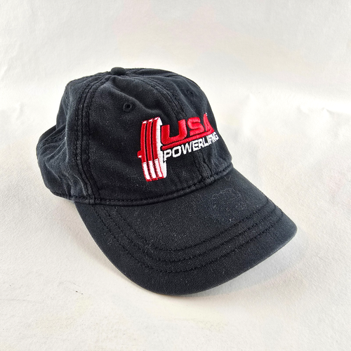 USA Powerlifting Hat Mens Black Adjustable Baseball Cap Weightlifting ...
