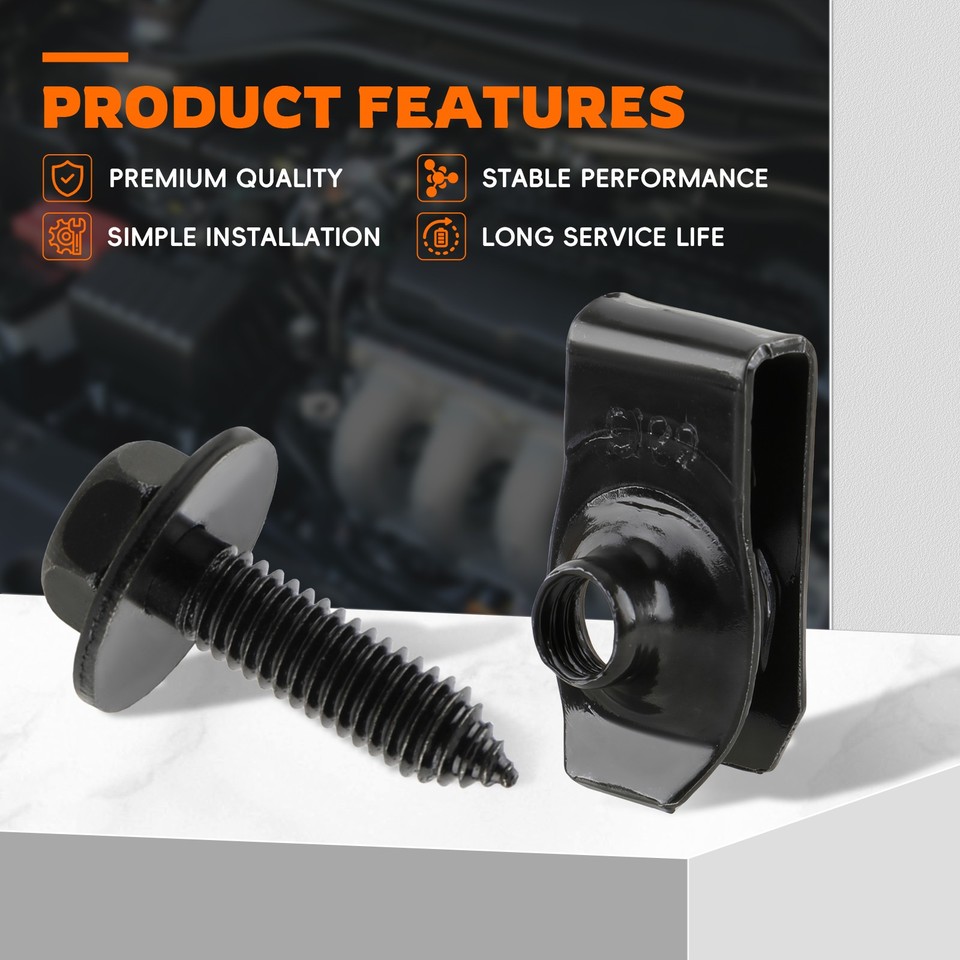 50 Pcs Body Fasteners - 25 Bolts & 25 U-Nut Clips 1/4-20 | eBay