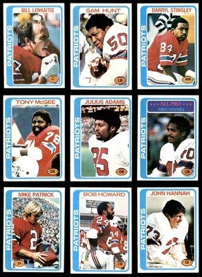 1978 Topps New England Patriots Team Set 6 - EX/MT 2834222 | eBay