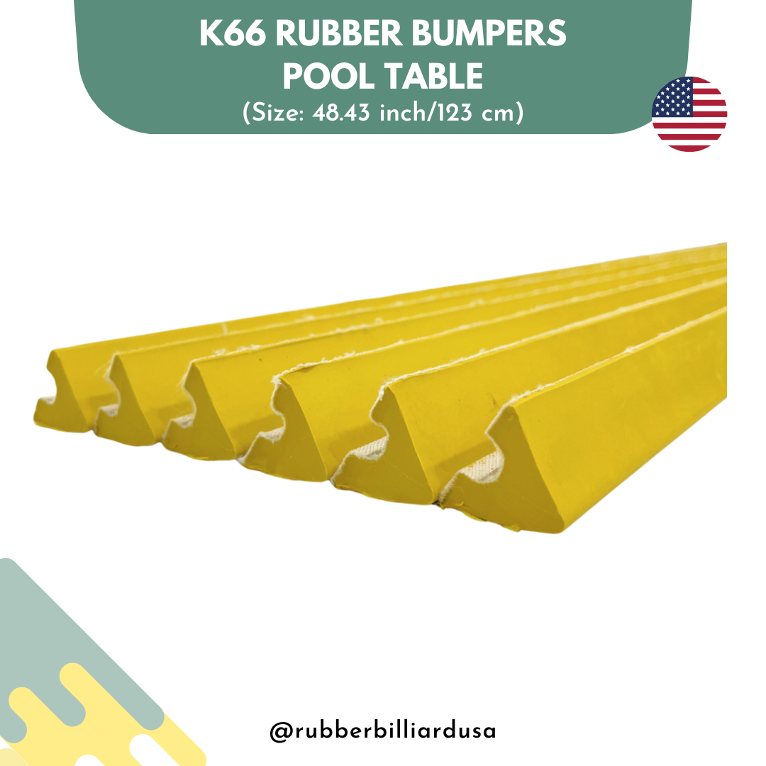 K66 Rubber Bumpers Replacement - Pool Table - Rail Cushions - Set of 6 ...