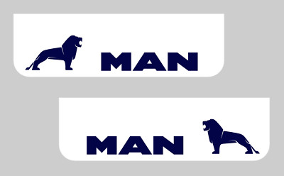 MAN Lorry HGV Truck Mudflaps 18x60cm Smooth White PVC Mud Flaps with ...