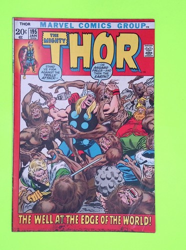 Thor #195 Vol. 1 1972 Marvel Comics 1st App Lower Mid Grade Comic Book ...