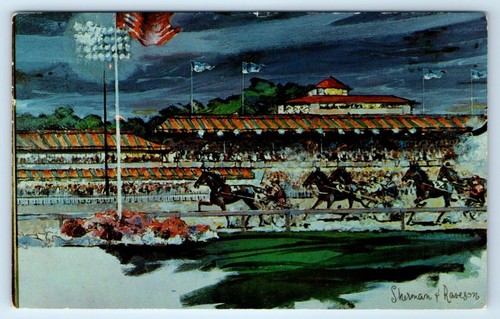 Home Free painting Sherman Raveson Saratoga Raceway 1961 Postcard | eBay
