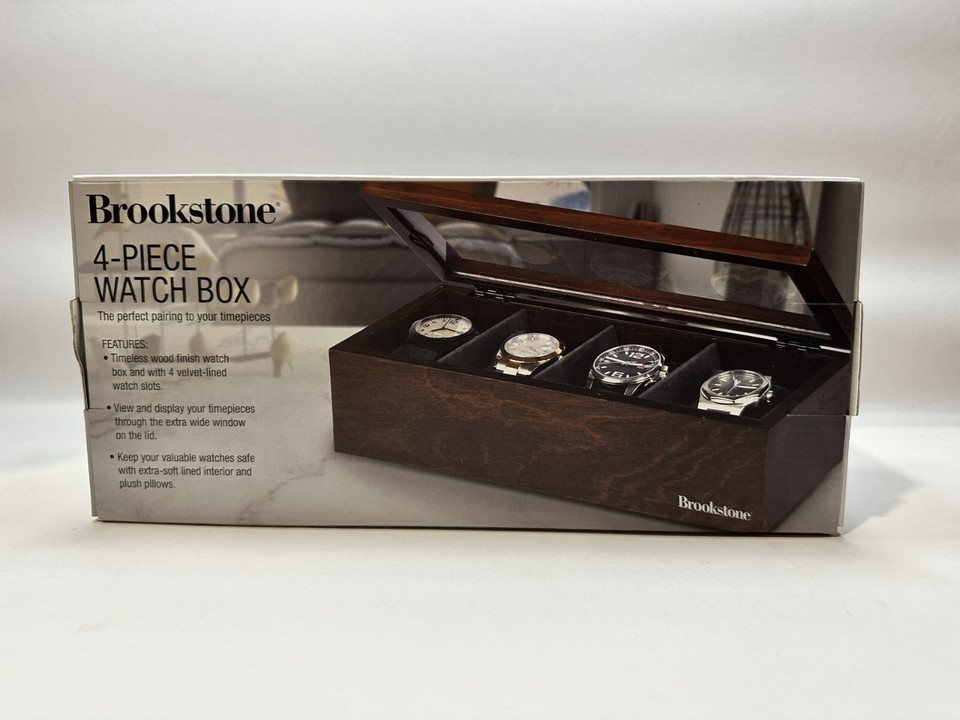 Brookstone Men's 4pcs Watch Case - Dark Brown | eBay