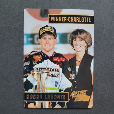 BOBBY LABONTE Auto Racing Embossed PROMO Card #46 Winner 1995 Action ...