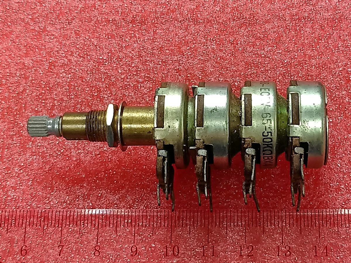 MADE IN JAPAN 24mm DIAMETER ALPS 50K B X 4 DUAL CONCENTRIC CONTROL POT ...