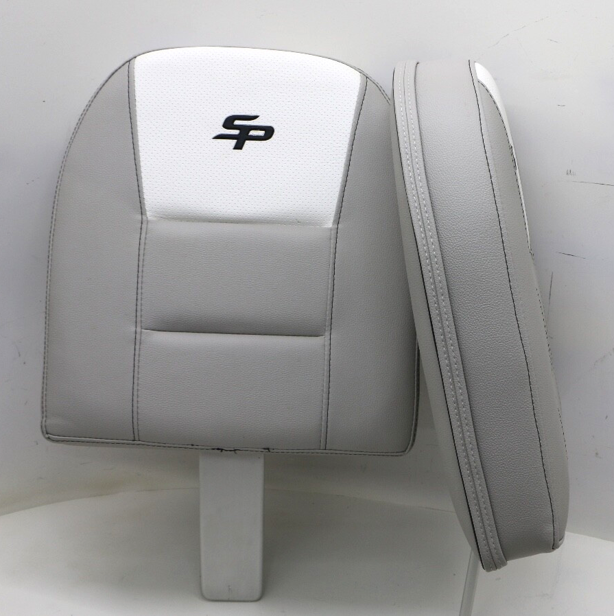 Sea Pro Boat Aft Stern Removable Backrest Seat Cushion Set Gray/White ...