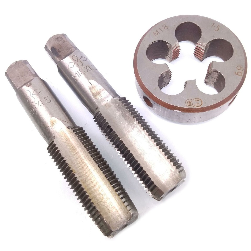 HSS Right Hand Metric Thread Tap and Die Set 1 5mm 3 Piece High Speed ...