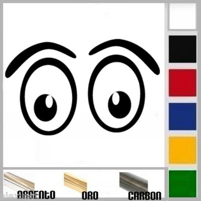 adesivo sticker occhi EYES CARTOON 2 prespaziato, auto,moto... | eBay