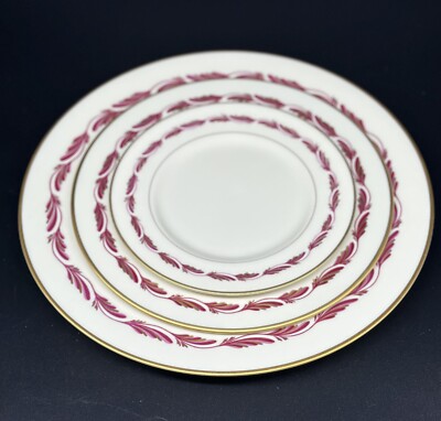 Vintage 3 Piece Rare Franciscan China Arcadia Maroon, Never Used-Near ...