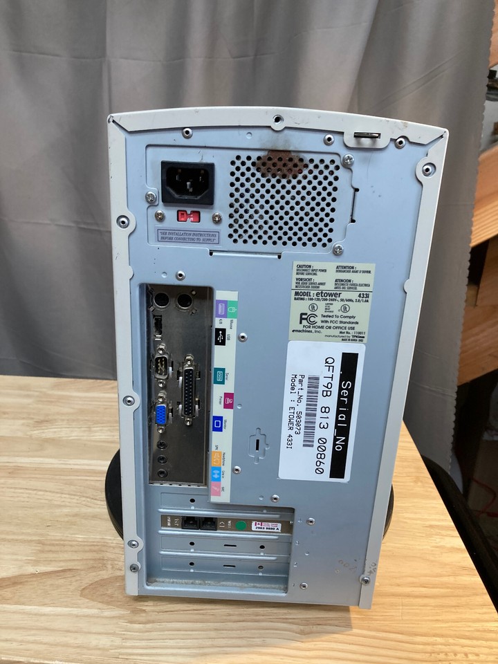 Emachines e-tower 433i NEVER OBSOLETE Desktop PC 32MB RAM + Windows 98 ...