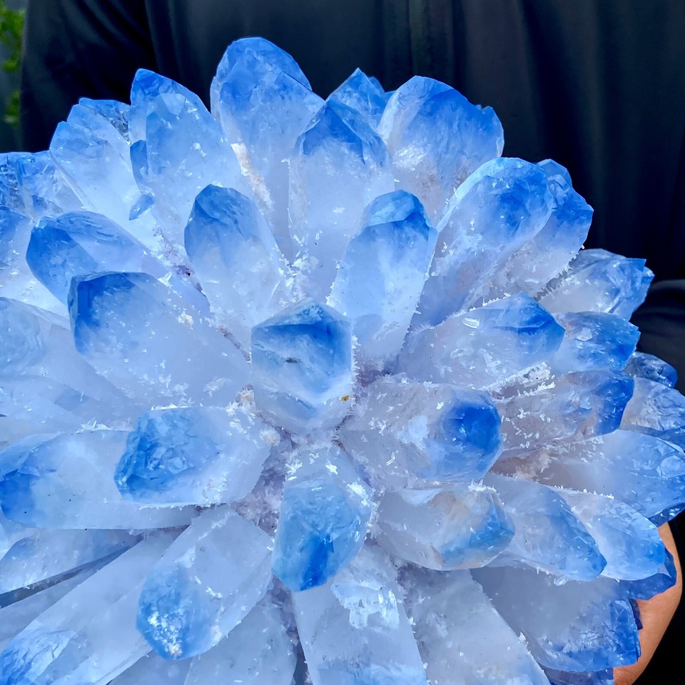 14.5LB New find sky blue phantom quartz crystal cluster mineral sample ...