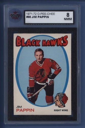 1971-72 OPC O-Pee-Chee #98 JIM PAPPIN KSA 8 NMM Chicago Blackhawks *LOW ...