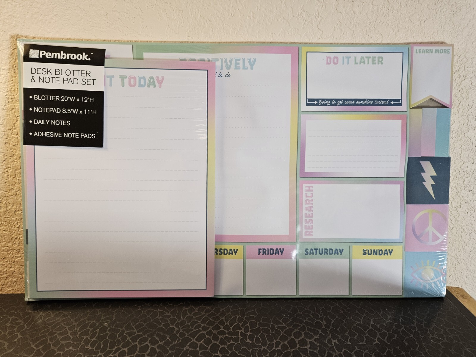 Desk Blotter & Notepad Set With Sticky Notes | eBay