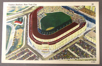#95 YANKEE STADIUM New York stadium linen white border postcard | eBay