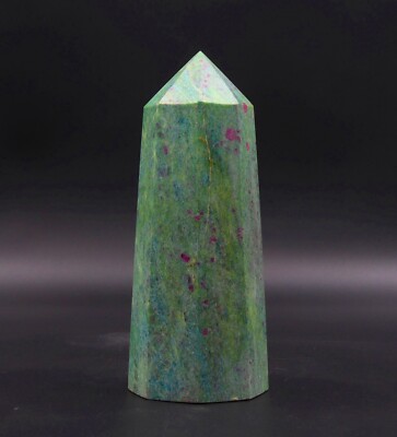 140MM Pink Ruby In Fuchsite Tower Crystal Healing Gemstone 8 Faceted ...