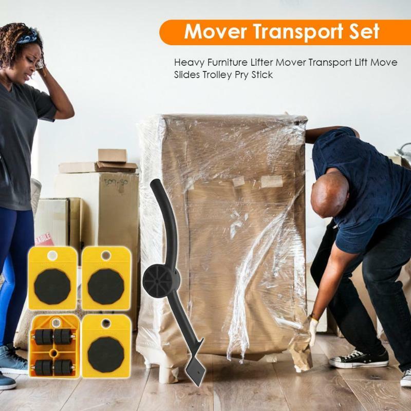 Heavy Furniture Lifter Mover Transport Lift Move Slides Trolley Pry ...