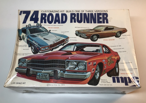 Vintage MPC 1974 '74 Plymouth Road Runner Model Car Kit 1/25 SEALED 1 ...