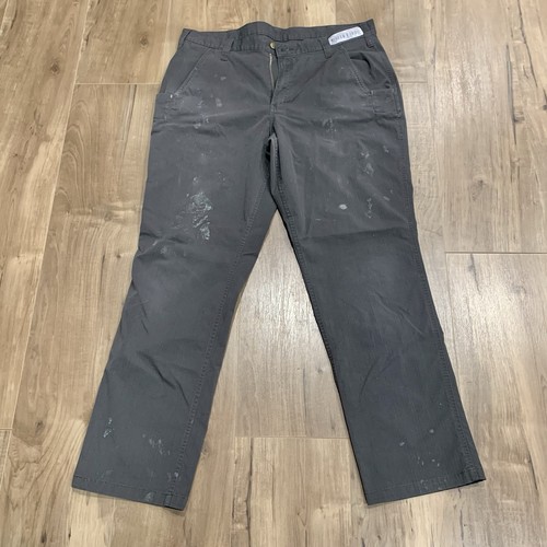 Carhartt Men's Carpenter 74533-33 Pants 36X32 Grey Ripstop Relaxed Fit ...