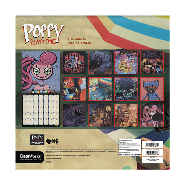 POPPY PLAYTIME - 2026 WALL CALENDAR - BRAND NEW - 265034 | eBay