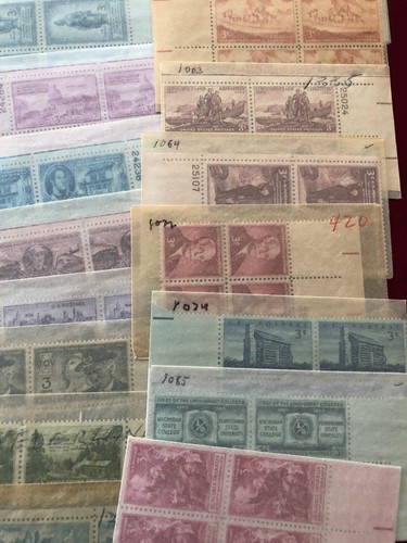 50 DIFFERENT Mint U.S. Plate Blocks, 50-100 Year's Old MNH US Stamps ...