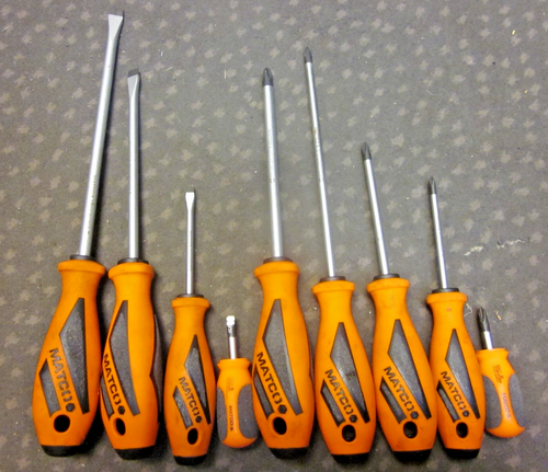 Matco Tools ORANGE Screwdriver SET SPO/G/R Set of 9 | eBay