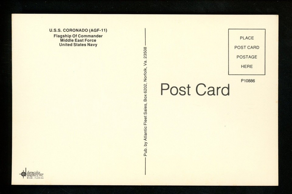 Military Ship chrome postcard USN Navy USS Coronado AGF-11 | eBay