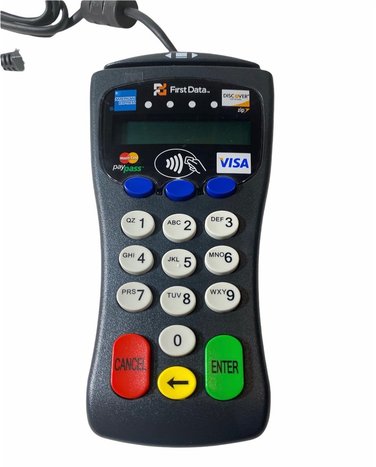 First Data FD-30 Pin Pad Credit Card Terminal Reader Swipe Station ...