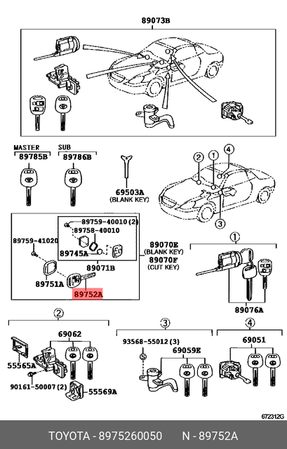 Genuine OE case transmitter housing 8975260050 for TOYOTA 89752-60050 ...
