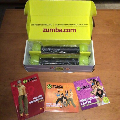 Zumba Fitness Total Body Transformation System DVD 4 DISC SET & BOOK ...