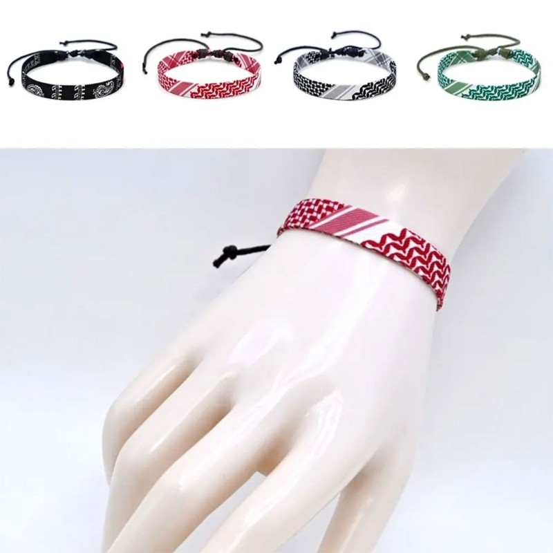 4Pcs Adjustable Woven Bracelet Wrist Chain Set In Arabian Style for Men ...