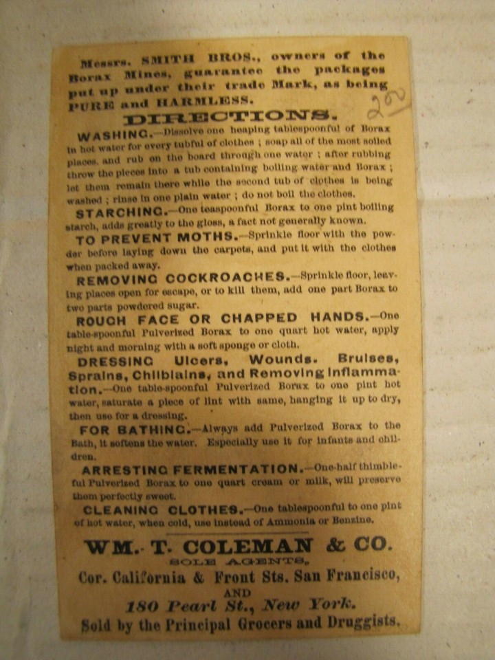 Smith Brothers Pure Borax, Man Woman Victorian Advertising Trade Card N ...
