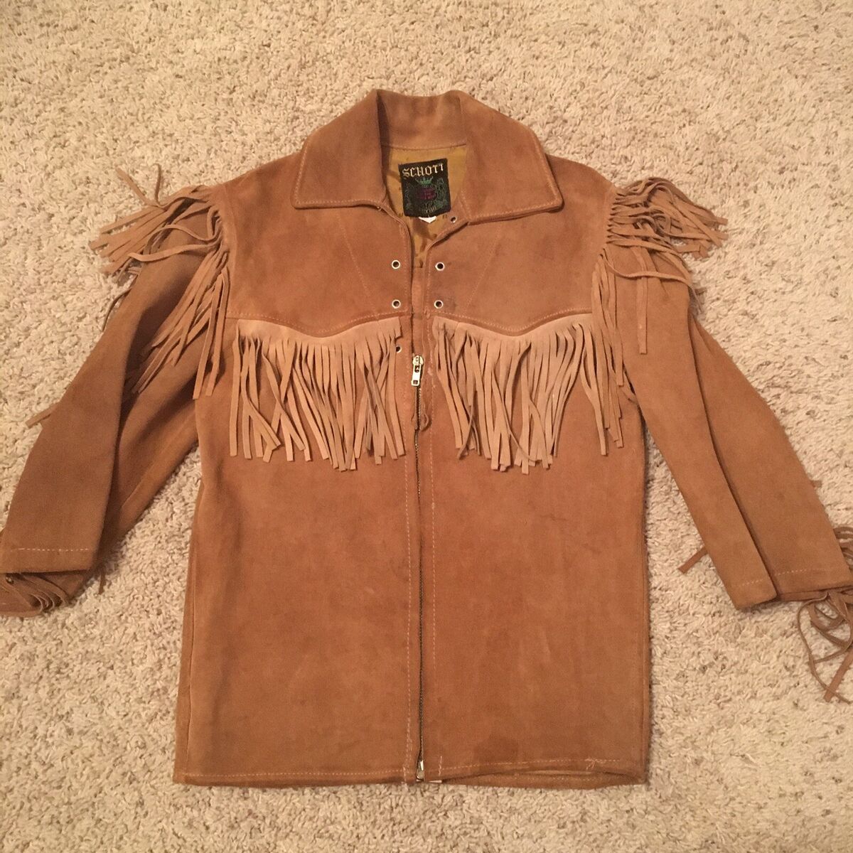 Vintage SCHOTT Leather Jacket FRINGES Western 1960's - Sz 36 Vintage SCHOTT Leather Jacket FRINGES Western 1960's - Sz 36