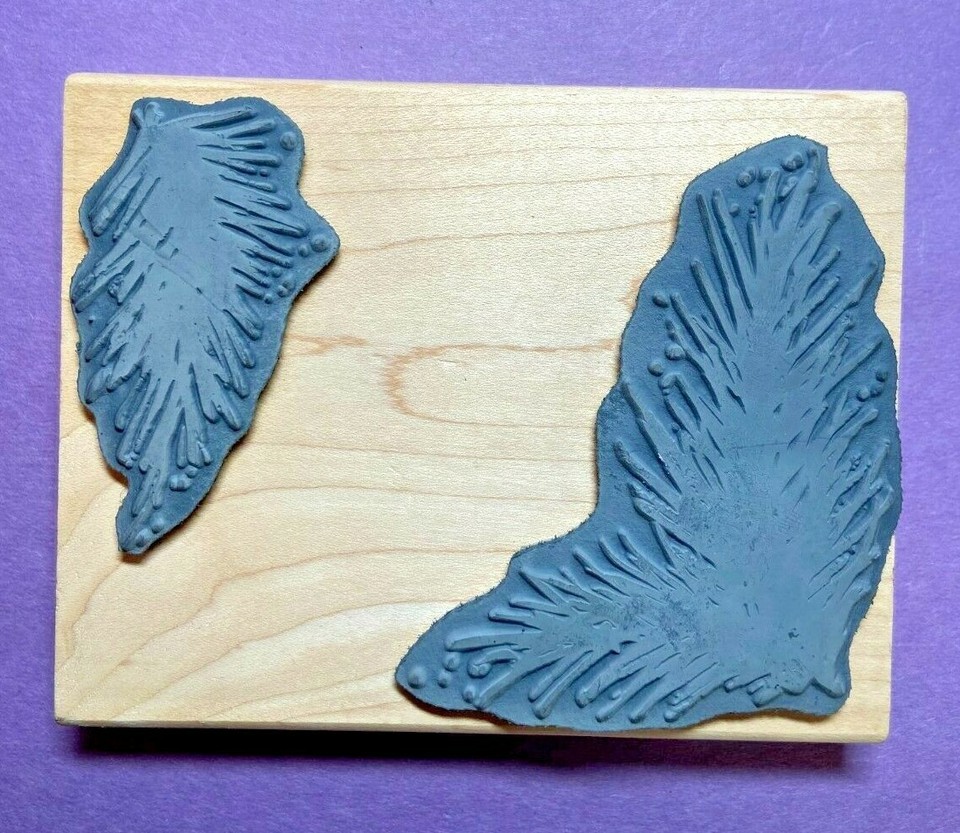 Stampendous Rubber Stamp Wood Mount Pine Corners Tree Shrub Border R09 ...