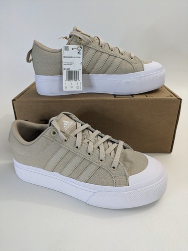 adidas Bravada 2.0 Platform Skate Shoe, Wonder Beige/Wonder Beige/White ...
