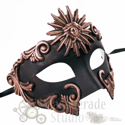 Mens Greek Roman Sun God Warrior Costume Venetian Masquerade Ball Mask ...