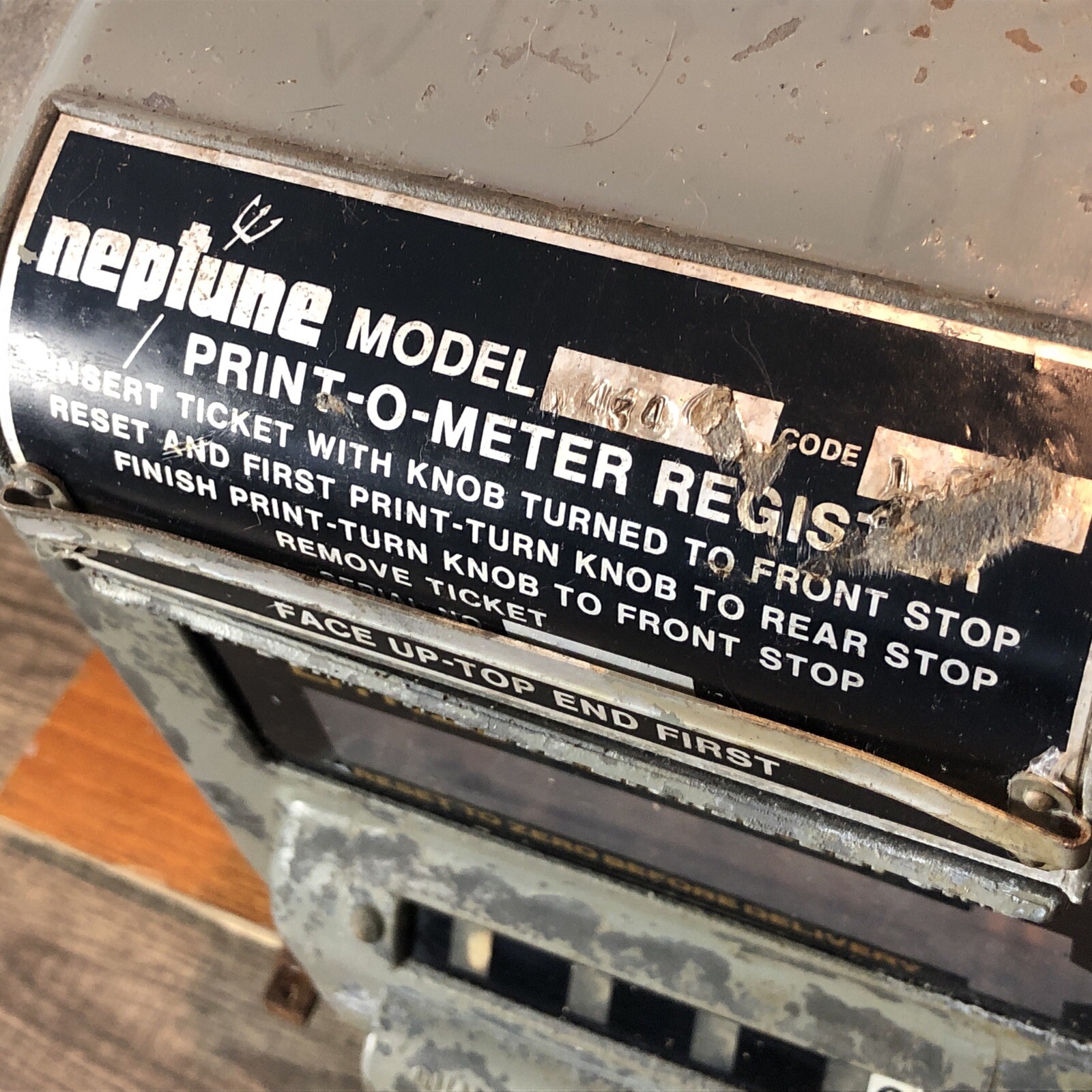 Vintage Metric NEPTUNE Model 434 Print-O-Meter Register Fuel Gas Oil ...
