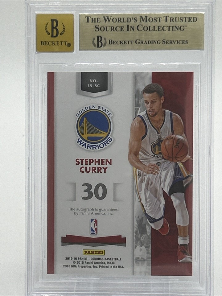 Stephen Curry 2015-16 Elite Signatures #/49 BGS 9.5 10 Auto High Subs ...