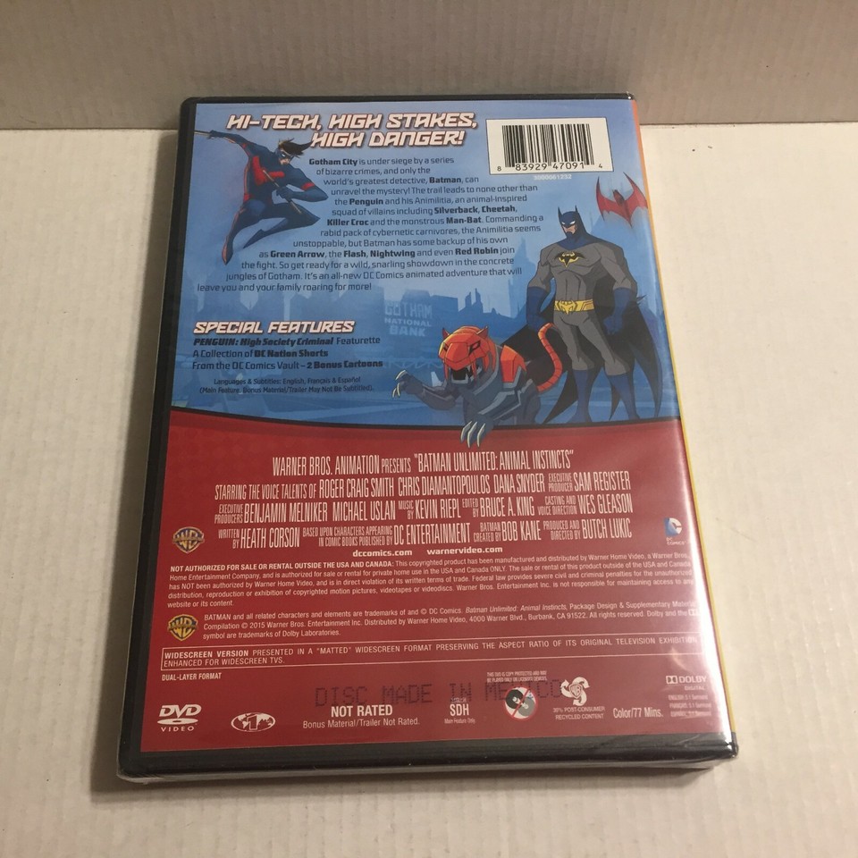 NEW DC Comics Batman Unlimited Animal Instincts Animated Movie DVD ...