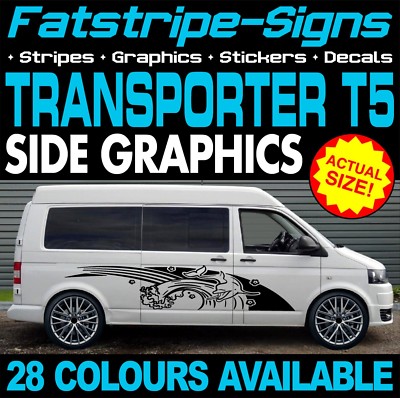 to fit VW TRANSPORTER T5 GRAPHICS STICKERS STRIPES DECALS DAY VAN ...