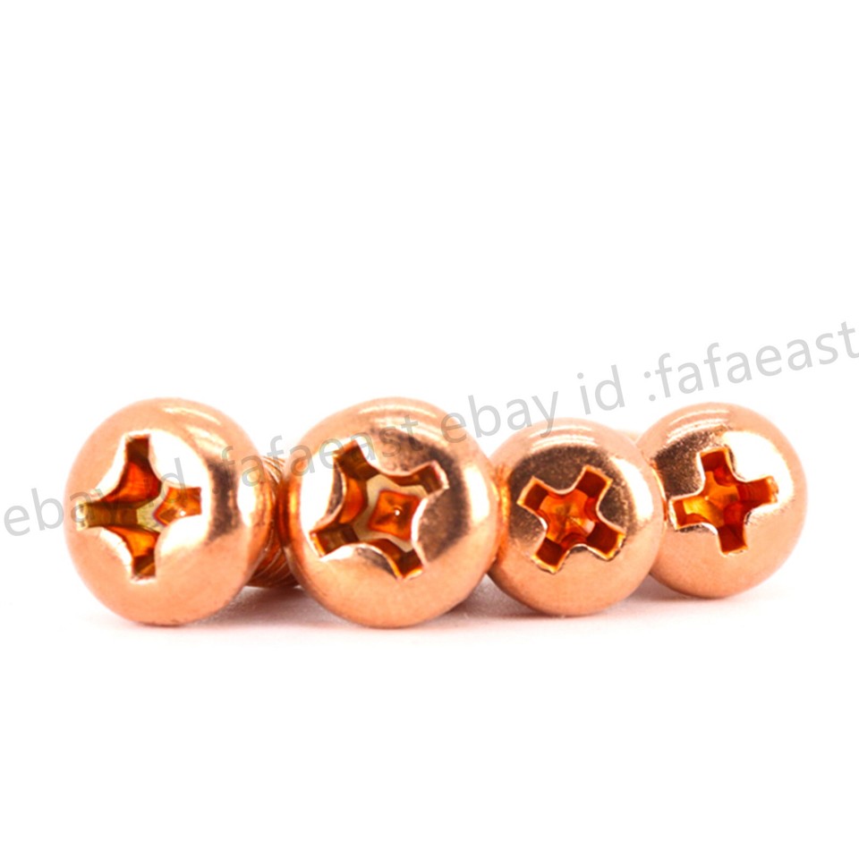 99.9% Pure Copper Phillips Cross Pan Head Machine Screws 4# 6# 8# 10 ...